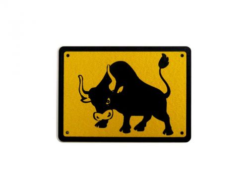 Farm Animal, Warning Roaring Bull Sign - Gate Plates